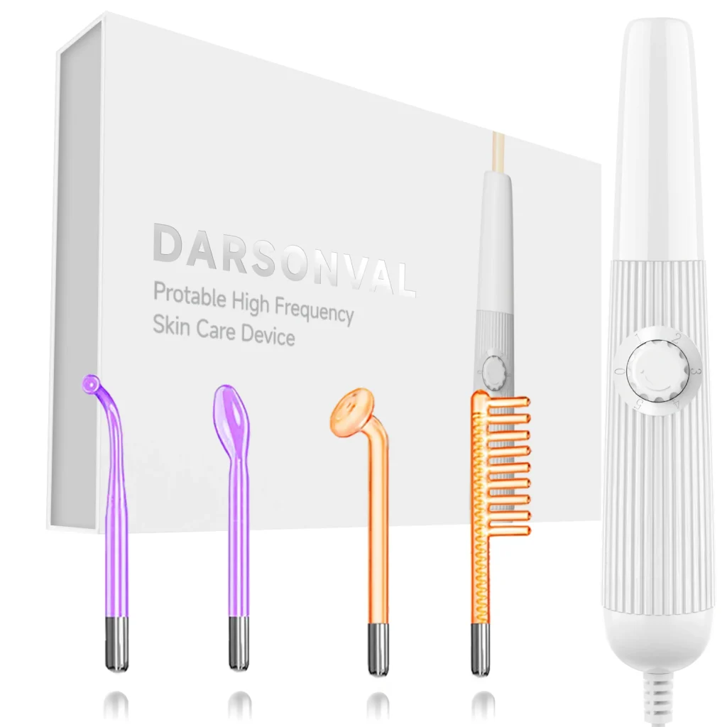Darsonval Skin Therapy Facial Machine with 4 Neon Argon Wands - Darsonval